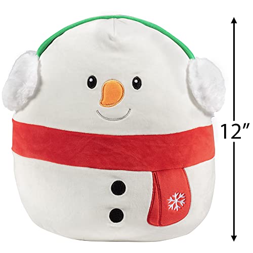 Squishmallow 12" Manny The Snowman - Official Kellytoy Plush - Soft and Squishy Stuffed Animal Toy - Great Gift for Kids - Ages 2+