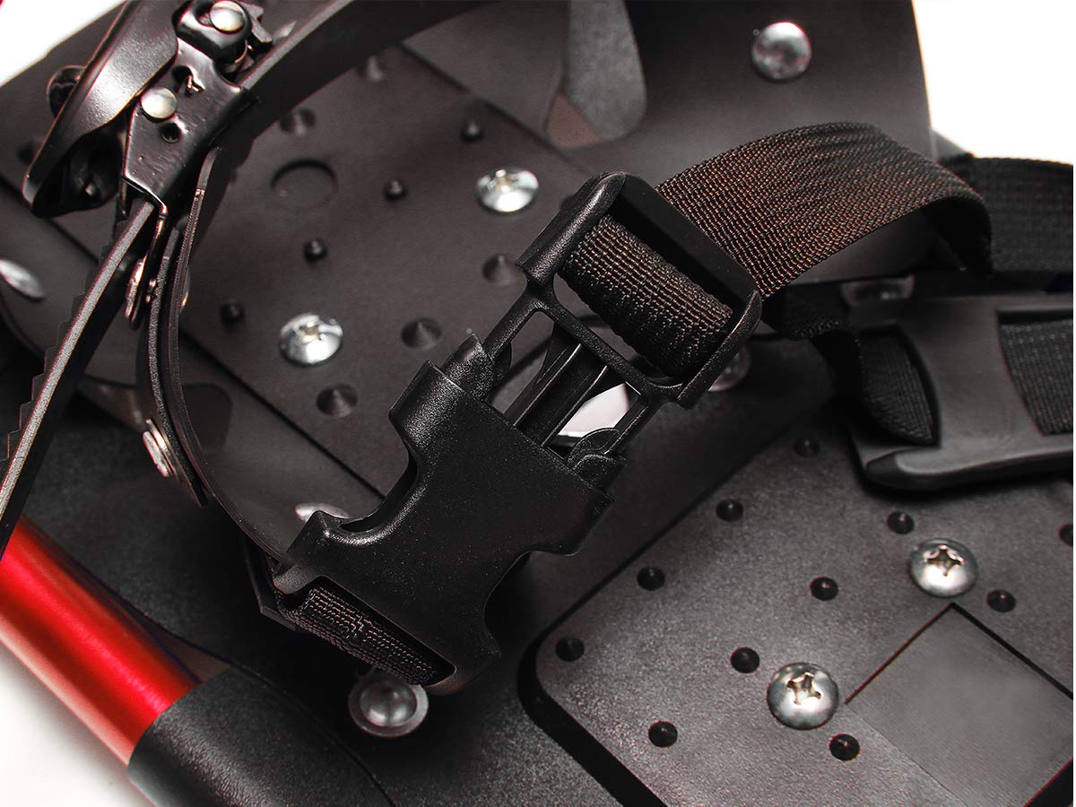 Snowshoes with Lightweight Aluminum Adjustable Ratchet Bindings for Men & Women (Carrying Tote Bag, Red, 25''x 8")
