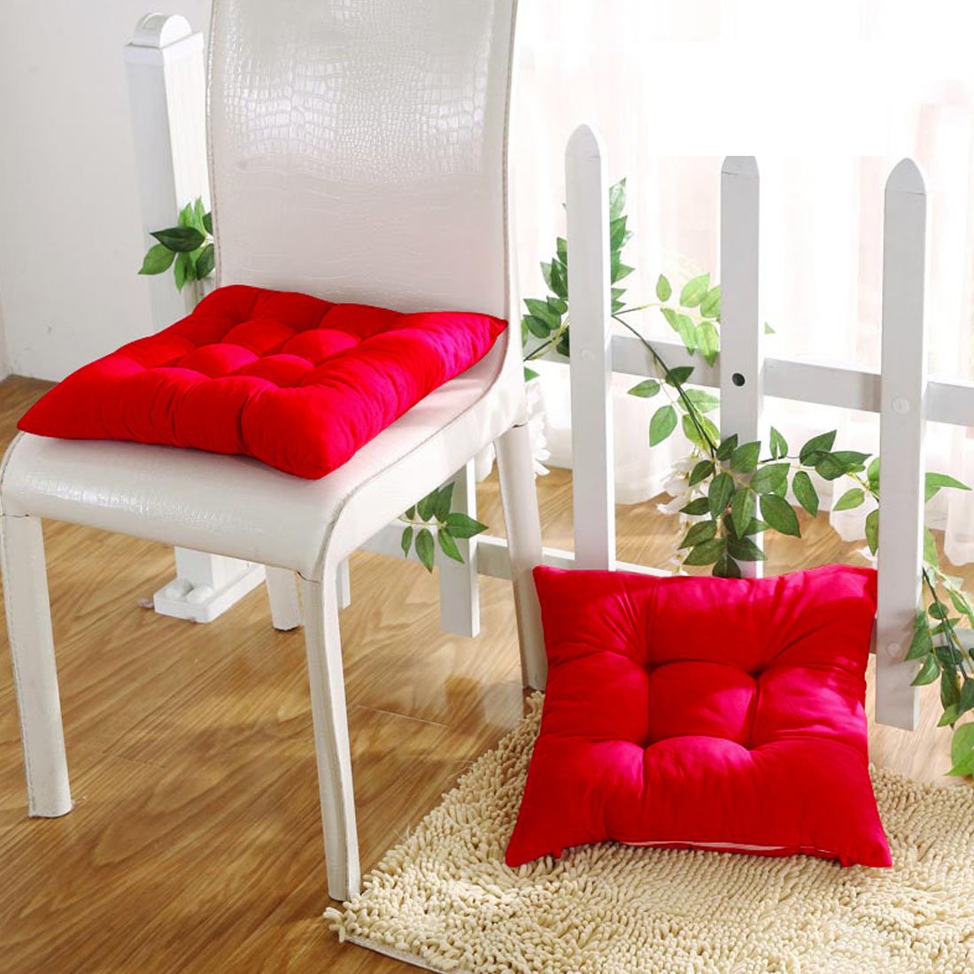 vanki Soft Chair Cushion/Pad - 14" x 14", Red