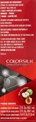 Revlon ColorSilk Haircolor, Dark Auburn, 4.40 Total Ounces (Pack of 3)