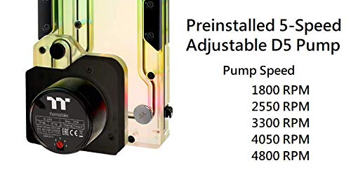 Thermaltake Pacific DP100-D5 Plus 360mm 200ml 16.8 Million Color RGB Alexa/Razer Chroma/5V Motherboard Syncable 6-Port G 1/4" Thread 5-Speed Adjustable D5 Pump Distro Plate Combo CL-W263-PL00SW-A