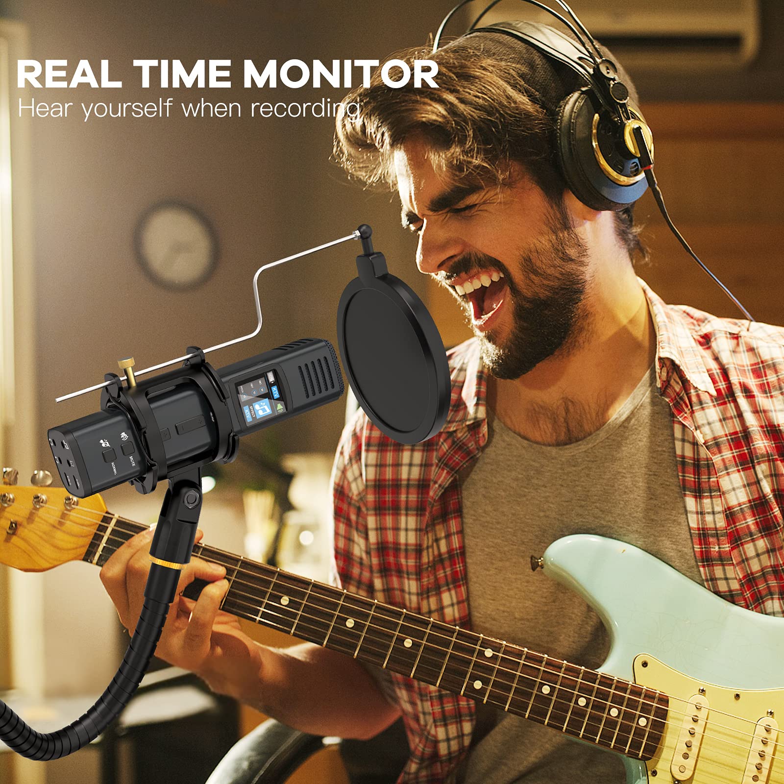 ZealSound Studio Microphone, Condenser Recording Microphone for Phone & Computer Mac Tablet, Metal DJ Mixer Mic with Gooseneck Arm Clamp Mount for Singing Podcasting Streaming YouTube TikTok Videos