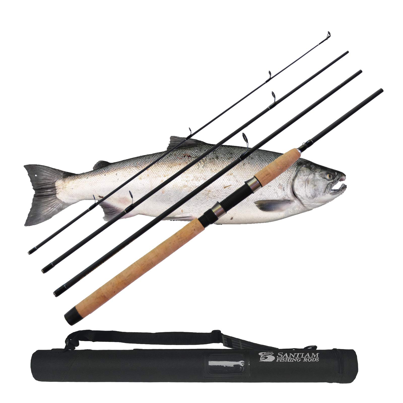 Santiam Fishing Rods Travel Rod 4 Piece 8'6'' 10-20lb MF Graphite Spinning Rod