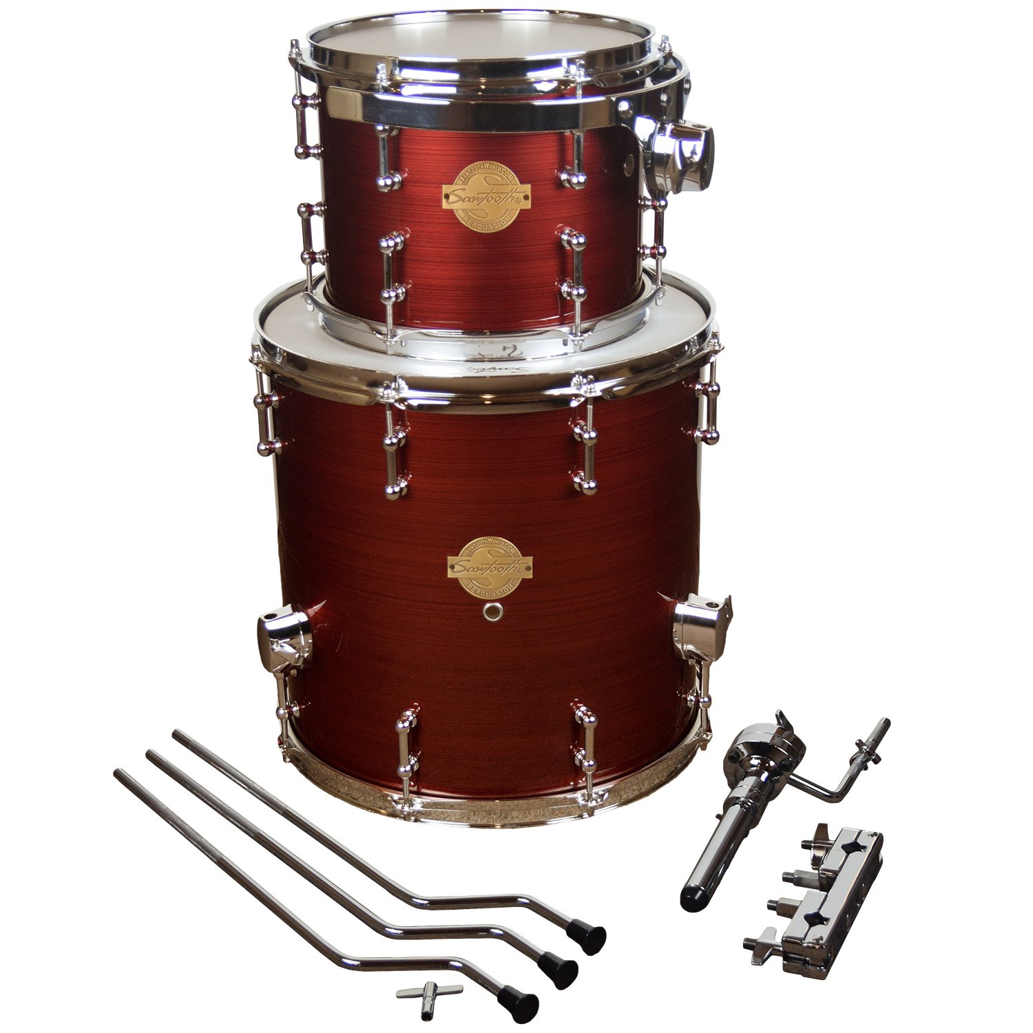 Sawtooth Command Series Extension Tom Pack - Includes: 8" Tom & 14" Floor Tom, Silver Streak