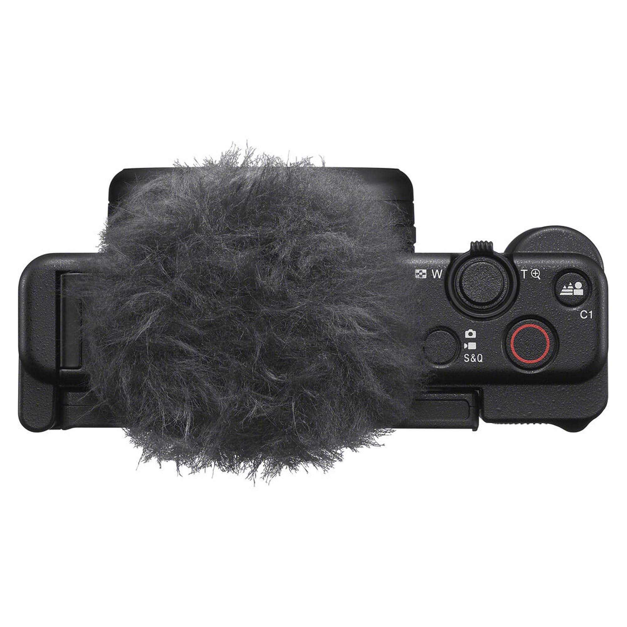 Sony ZV-1 II Vlog Camera for Content Creators and Vloggers (Black) (ZV-1M2/B) + Pro Mic + 64GB Card + Corel Photo Software + 2 x NP-BX1 Battery + Card Reader + LED Light + Soft Bag + More (Renewed)
