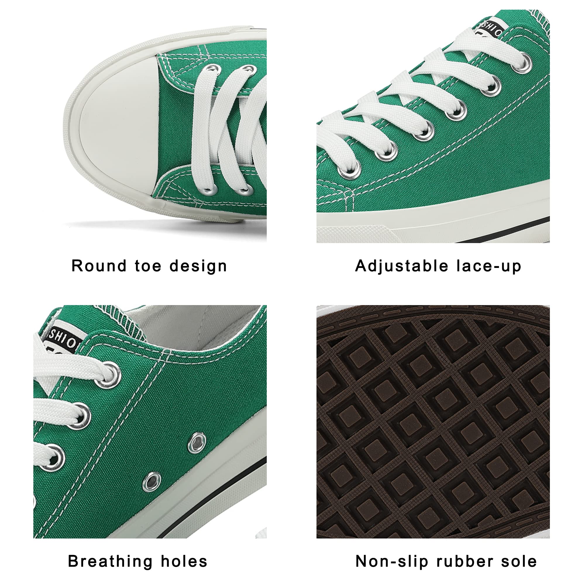 Yima Walking Shoes Women Canvas Shoes Comfortable Low Top Classic Walking Casual Shoes Green 8