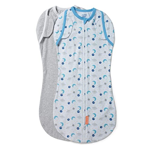 SwaddleMe Arms Free Convertible Pod - Size Large, 4-6 Months, 2-Pack (Zoom to the Moon)