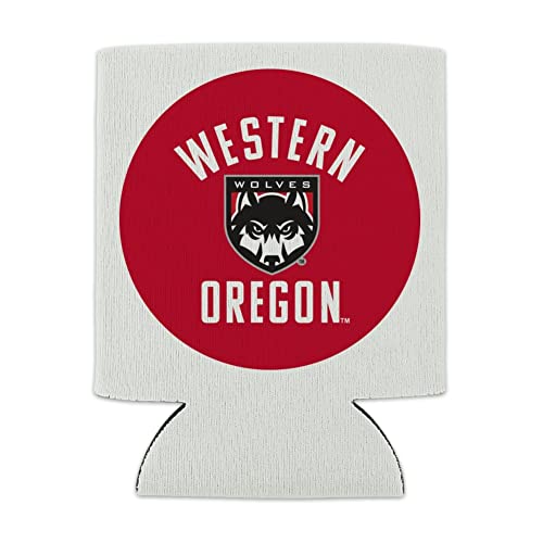 Western Oregon University Wolves Logo Can Cooler - Drink Sleeve Hugger Collapsible Insulator - Beverage Insulated Holder