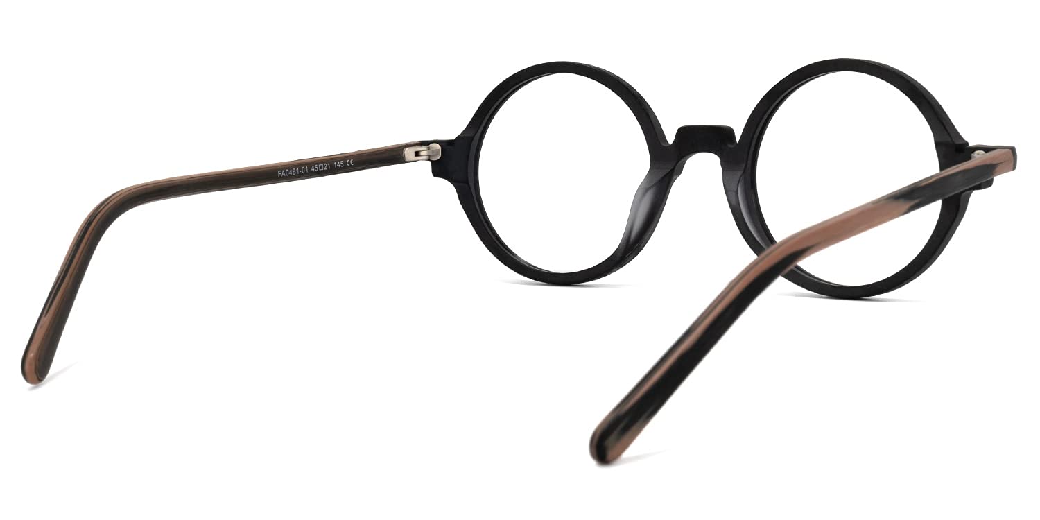 Zeelool Unisex Acetate Vintage Round Glasses Frame with Non-prescription Clear Lens Otto FA0481 (Readers, Reading Glasses)
