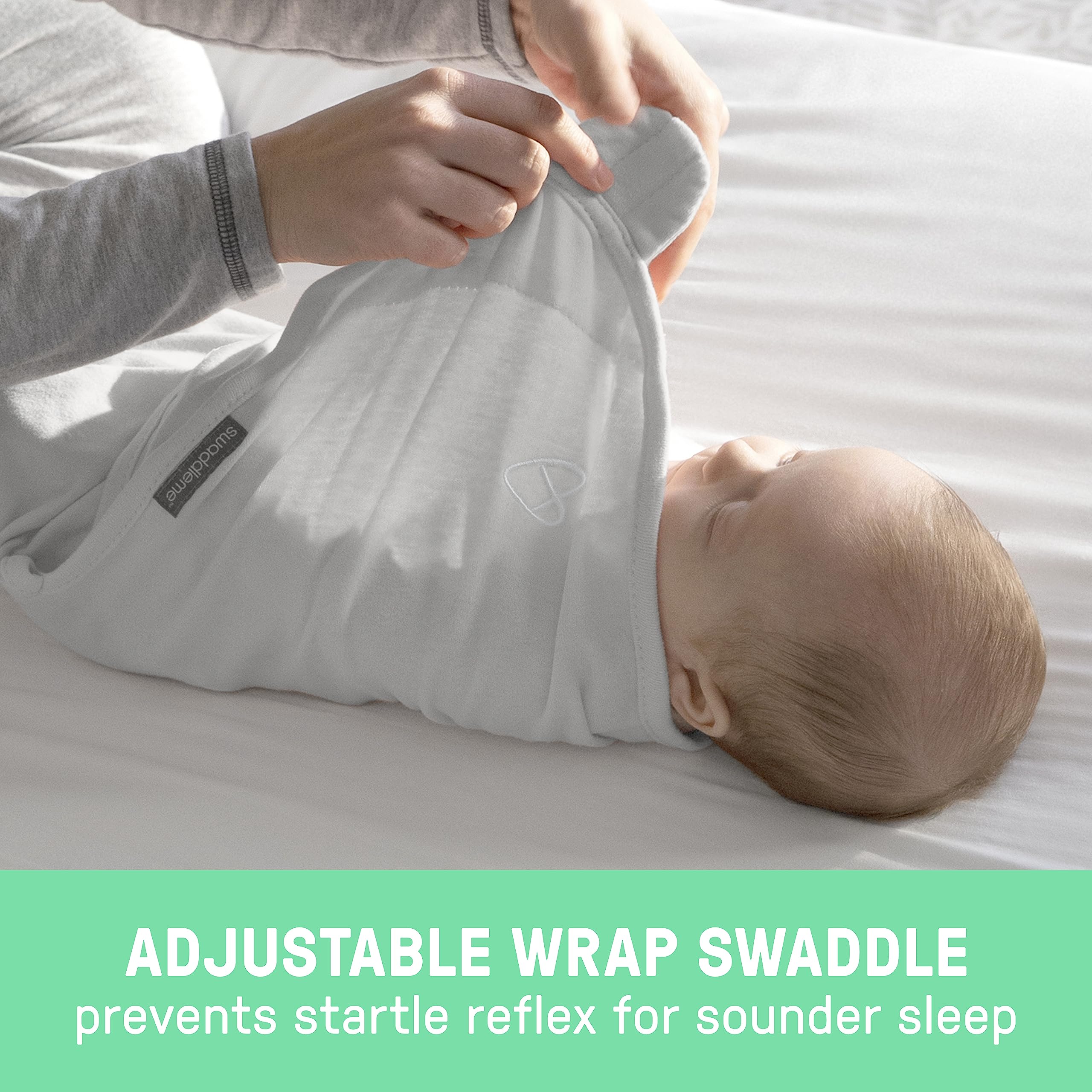 SwaddleMe by Ingenuity Original Swaddle, Size Small/Medium, For Ages 0-3 Months, 7-14 Pounds, Up to 26 Inches Long, 2-Pack Baby Swaddle Blanket Wrap