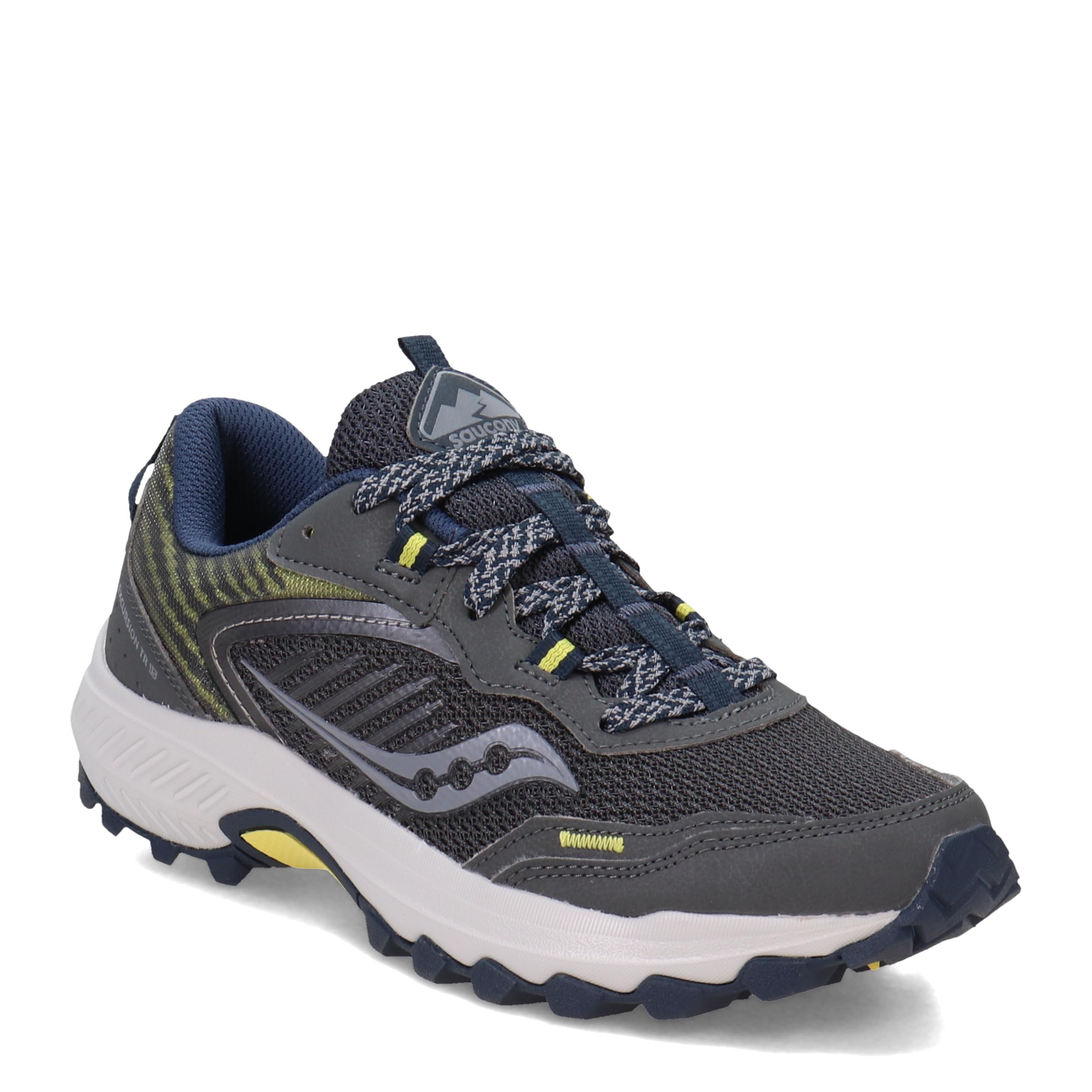 Saucony Women's Excursion TR15 Trail Running Shoe,Shadow/Sunblaze, 8 W