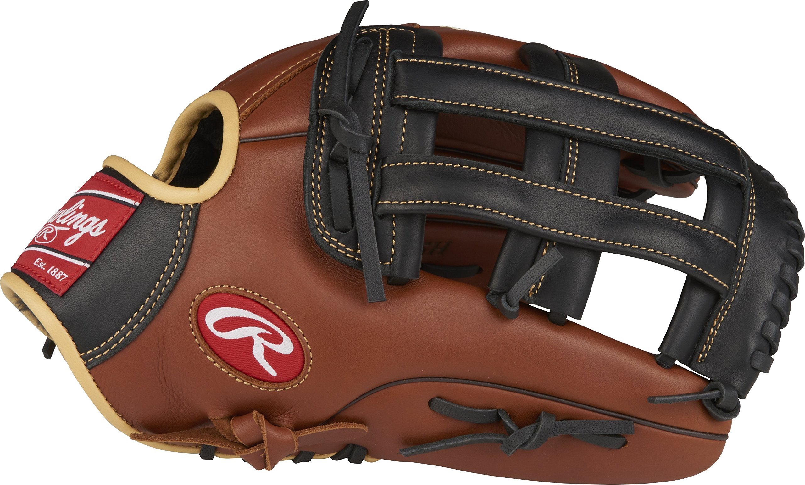 Rawlings Sandlot Series Leather Pro H Web Baseball Glove, Right Hand Throw, 12-3/4", Regular