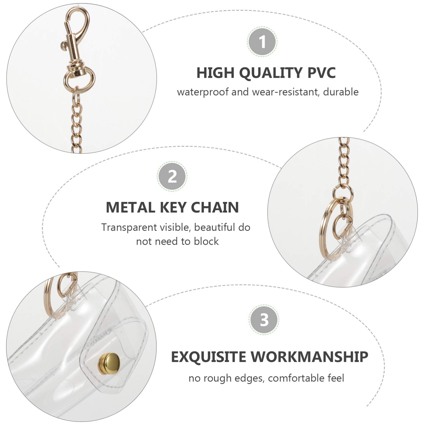 VALICLUD Clear Lipstick Keychain 2 pack keychain holder lip balm keychain holder keychain cap Keychain Clear