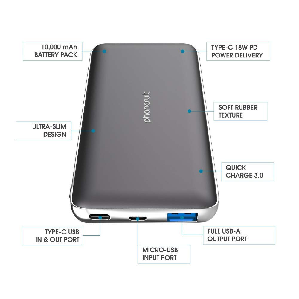 Sony WF-1000XM3 True Wireless Noise-Canceling Earbud Headphones (Silver, USA Warranty) Bundle with Ultra-Portable PD/QC Battery Pack and 4-Port USB 3.0 Hub (3 Items)