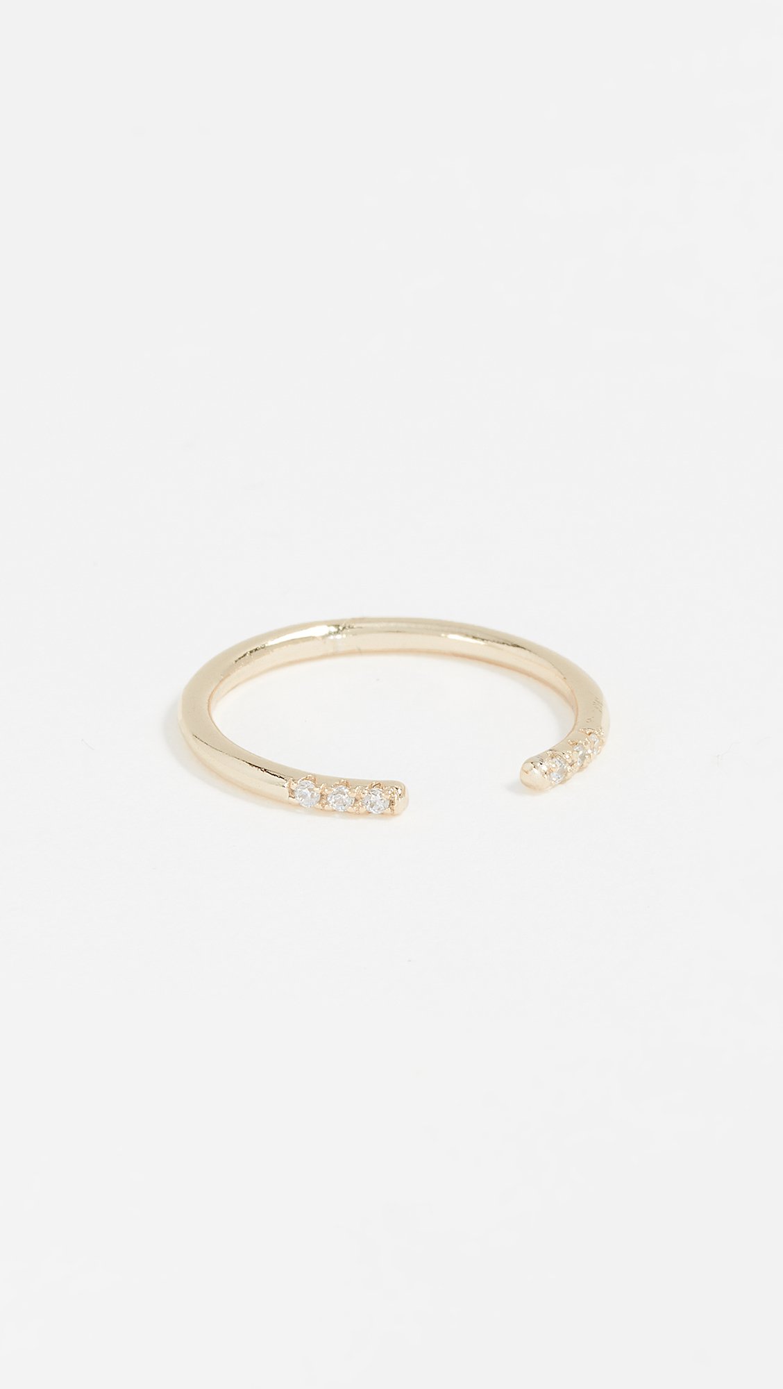 SHASHI Women's Ava Ring, Clear/Gold, 7