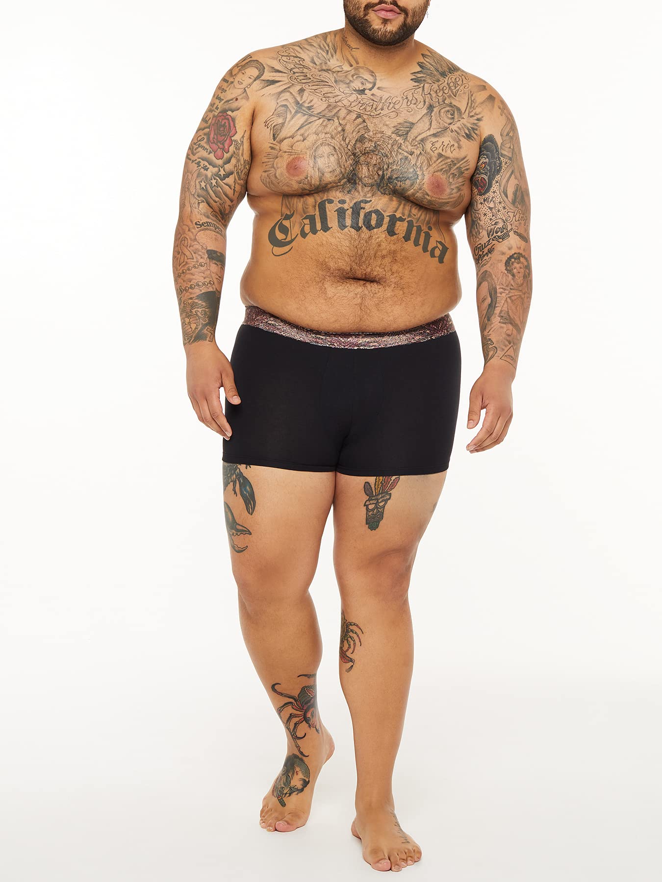 Savage X Fenty, Men's, Savage X Boxer Briefs, Matte logo elastic waistband, Front contour pouch, Cotton, Caviar, M