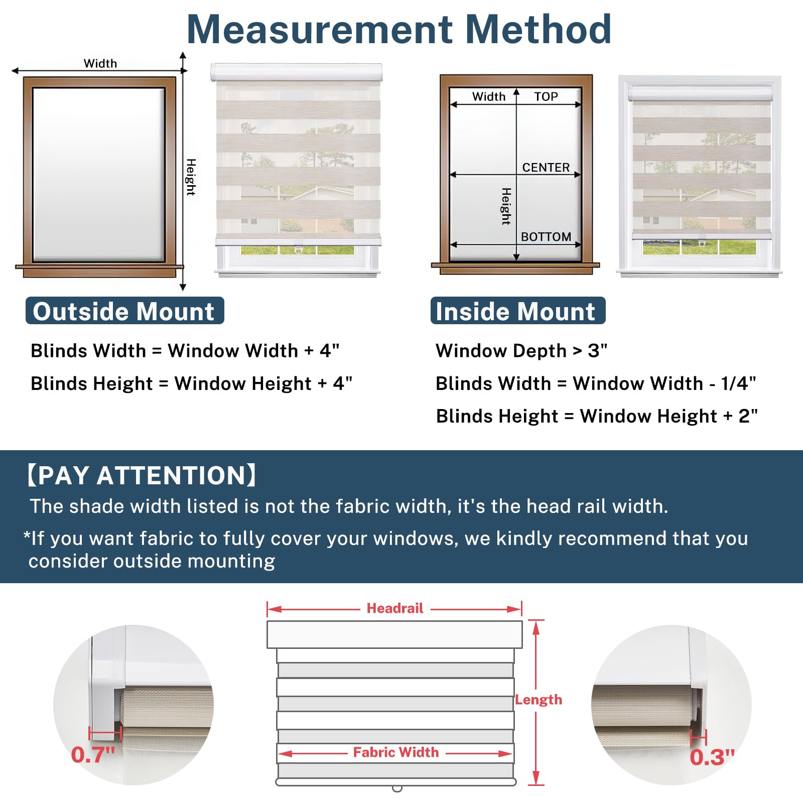 Pasoun Zebra Blinds Cordless Dual layer Window Shades Blackout Roll up Blinds Light Control Day and Night Easy to Install Roller Shades for Home( Autumn,18" W X 48" H )