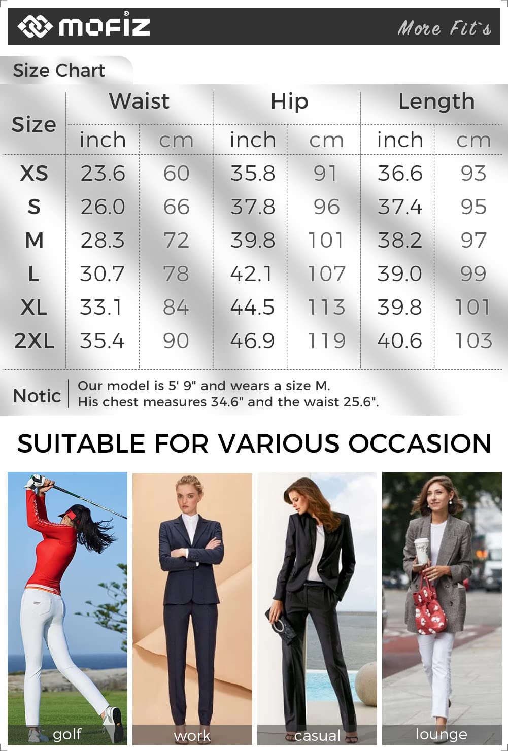 Women's Golf Pants Slim Fit Super Stretch Ladies Workout Yoga Dress Pants Casual Work Golf Athletic Clothes Apparel with Pockets Deep Grey
