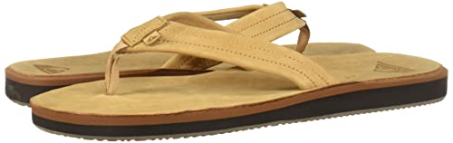 Quiksilver mens Erreka Sandal, Tan - Solid, 12 US
