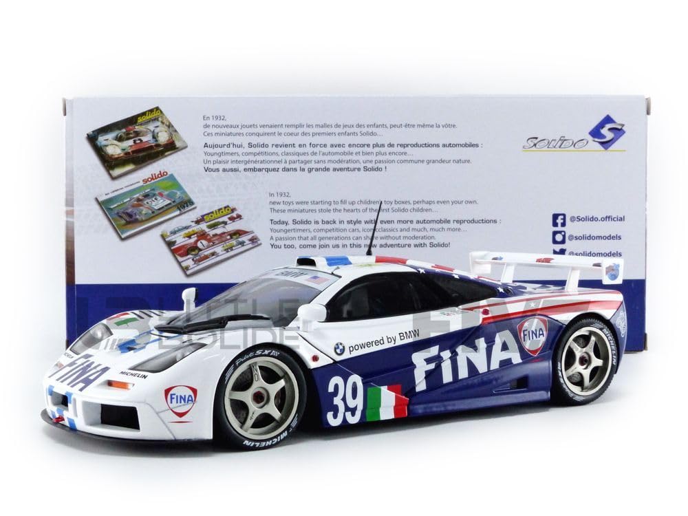 solido S1804103 McLaren F1 GT-R Aucun Collectible Miniature Car, Multicolored, 1/18ème