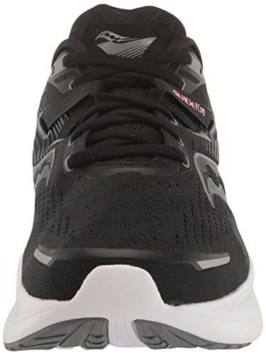 Saucony Women's Guide 16 Sneaker, Black/White, 7.5