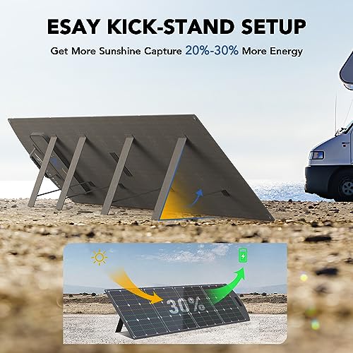TISHI HERY 260W Solar Panel for Power Station Generator, Portable Solar Charger Kit 18V Foldable Solar Cell Solar Charger with MC-4 High-Efficiency Battery Charger for Outdoor Camping Van RV Trip