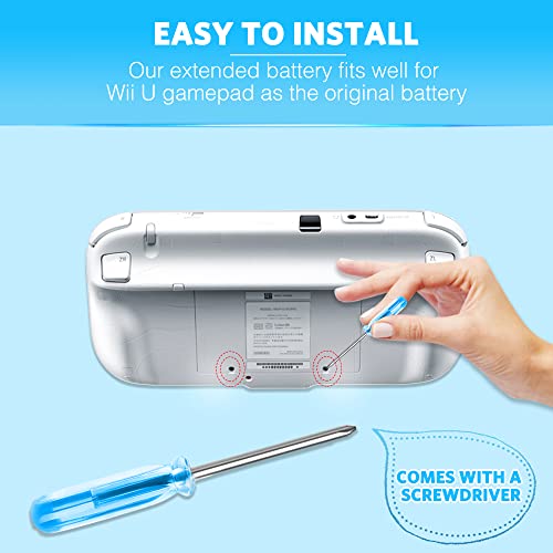 Xahpower Battery Replacement Rechargeable Battery Pack for Wii U Gamepad, 3600 mAh Battery for Nintendo Wii U Gamepad Remote Controller