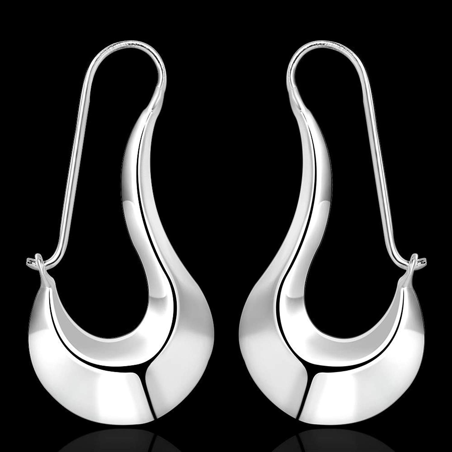 NYKKOLA Beautiful Elegant Jewelry 925 Silver Unique Simple Dangle Earrings