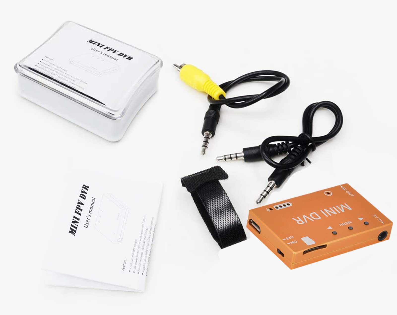 Sologood Mini FPV DVR Module 5.8Ghz FPV Goggles NTSC/PAL Switchable Built-in Battery Micro HD Digital Video Audio FPV Recorder for RC Models FPV Racing Drone Quadcopter(Orange)