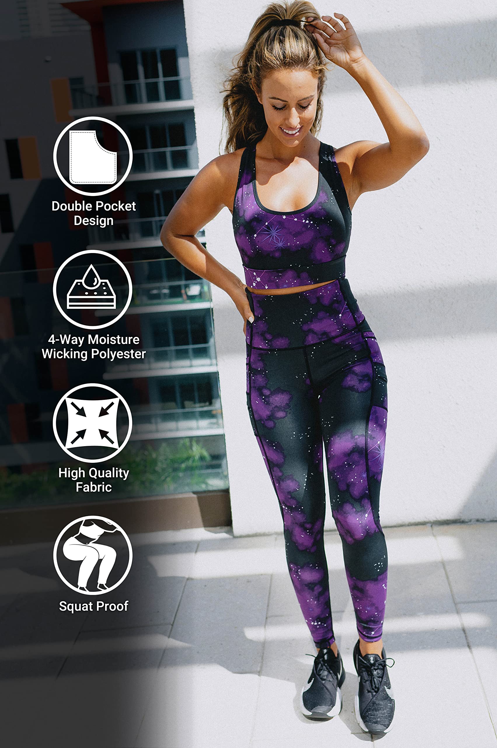 Workout Leggings for Women with Pockets | Women's High Waisted Tummy Control Squat Proof Buttery Soft Yoga Pants