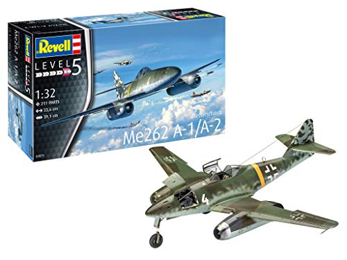 Revell GmbH Revell 03875 3875 1:32 Me262 A-1 Jetfighter Plastic Model Kit, Multicolour, 1/32