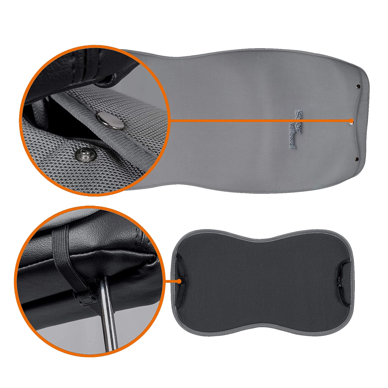 Sojoy Universal Car Seat Cushion for Four Season Car Seat Cover for Front of 2 Seats (Gray)