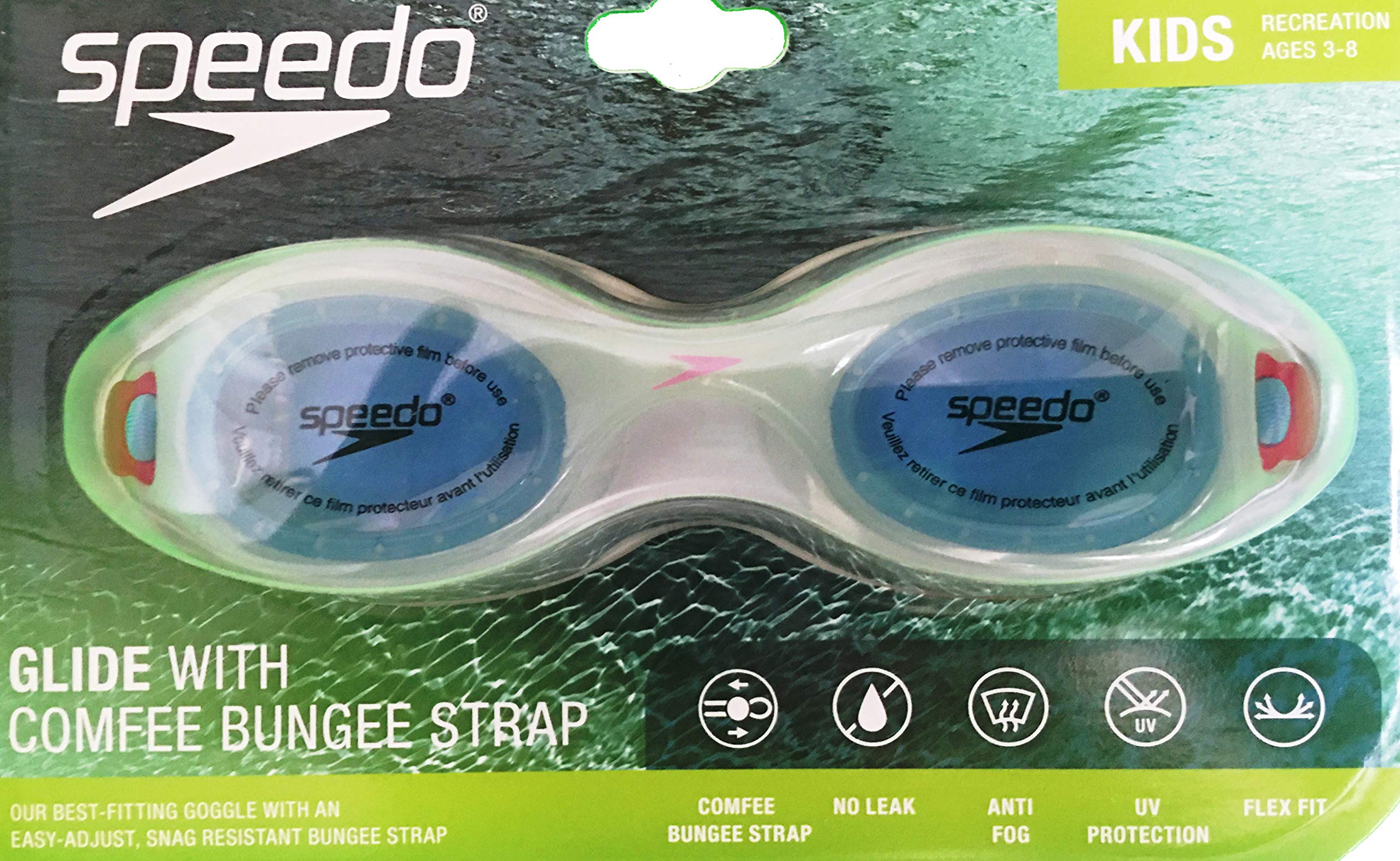 Speedo Kids Glide with Comfee Bungee Strap – Light Blue