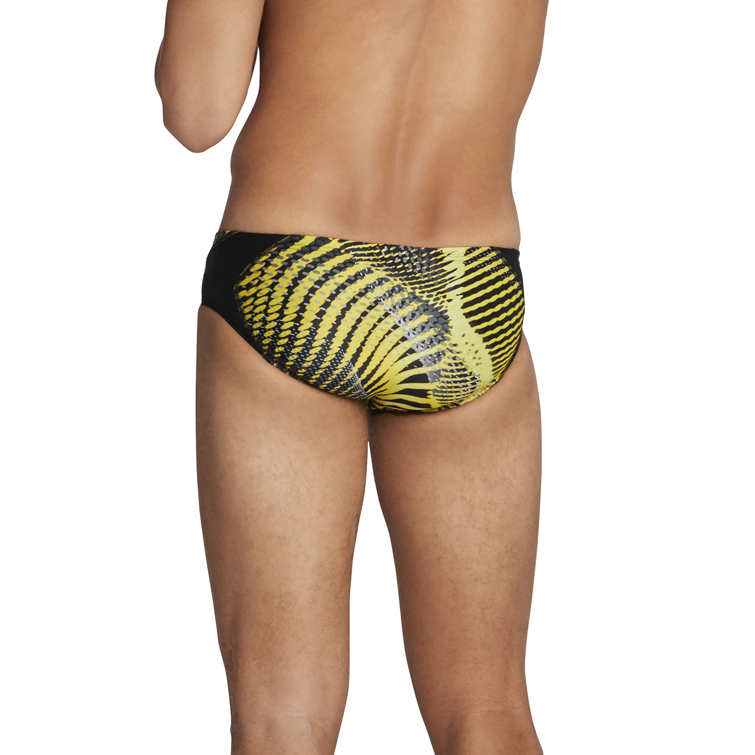 Speedo Men's Swimsuit Brief PowerFlex Eco Coded Riff Team Colors , Speedo Yellow, 34