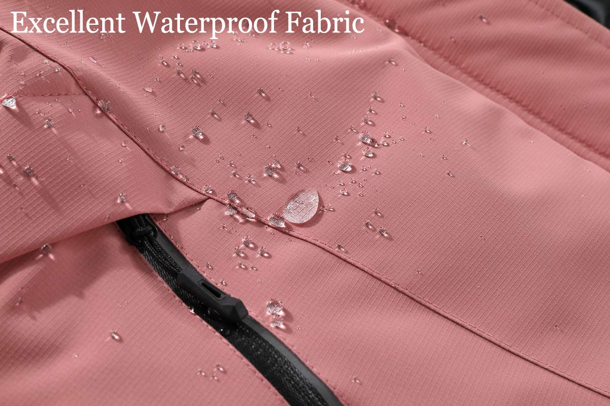 SUOKENI Women's Waterproof Warm Winter Snow Coat Hooded Raincoat Ski Snowboarding Jacket