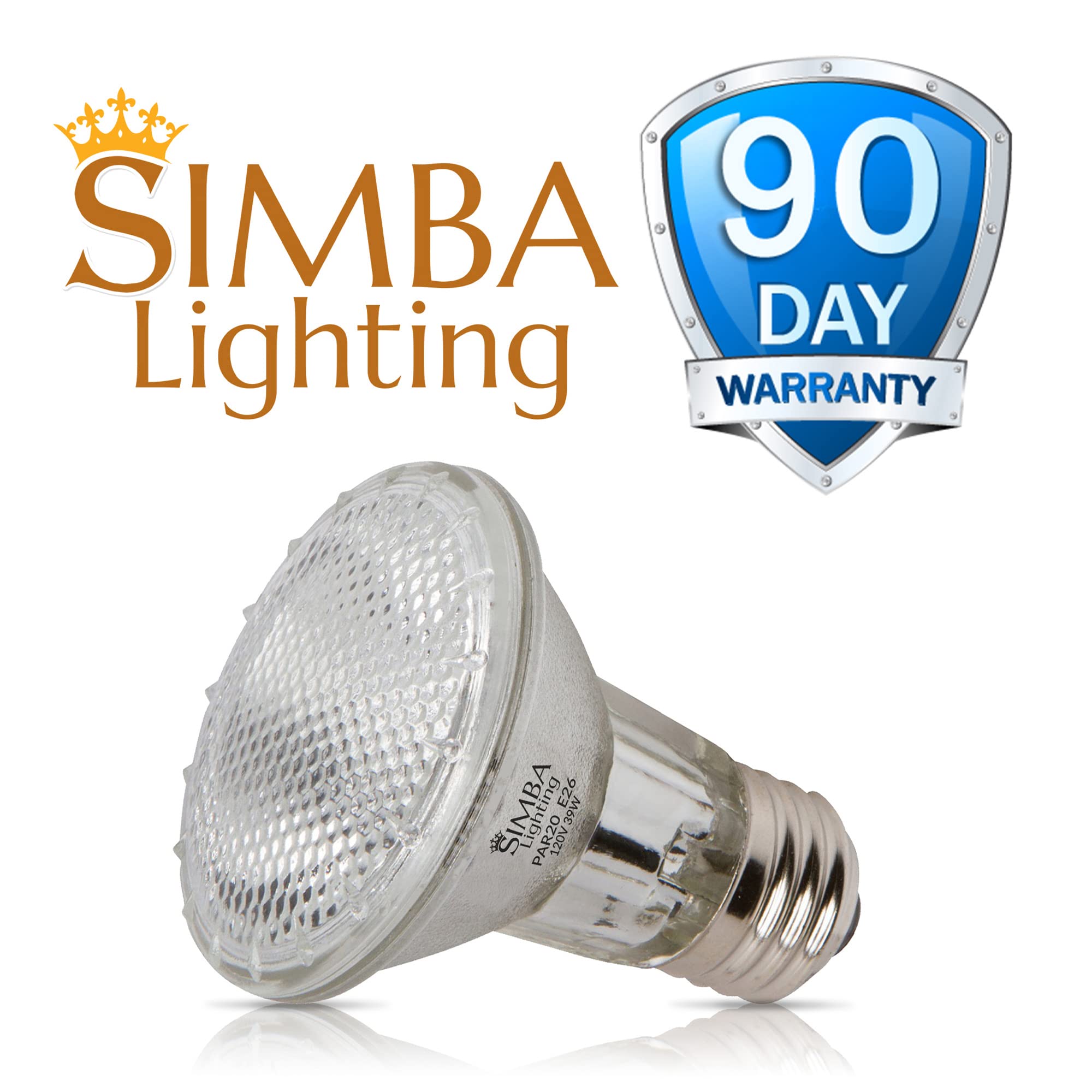 Simba Lighting 39PAR20/FL Halogen PAR20 Light Bulb 39W 30deg Spotlight Dimmable (4-Pack) for Indoor Recessed Can, Range Hood and Outdoor PAR 20, 120V E26 Base, 50W Replacement, 2700K Warm White
