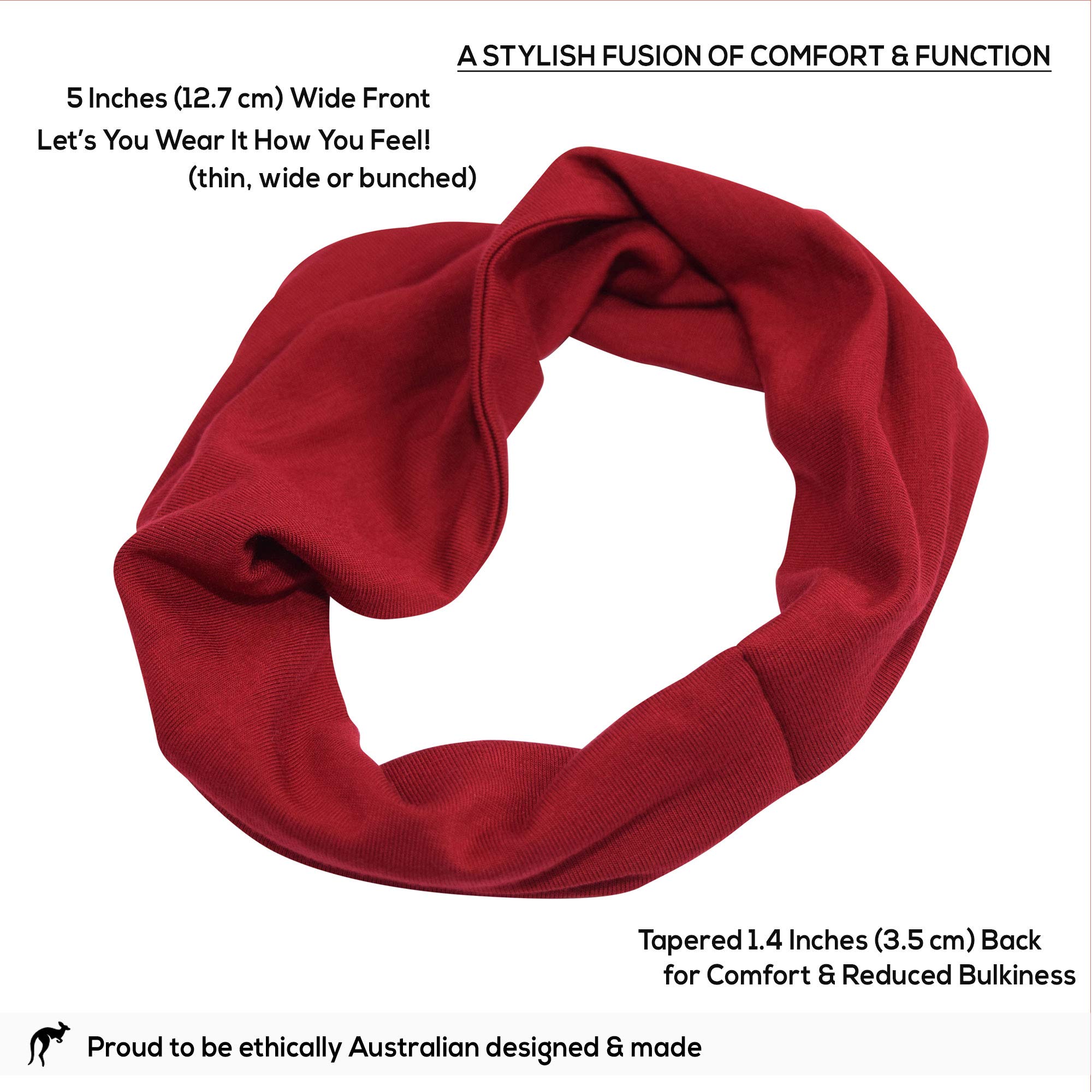Red Dust Active Boho Yoga Headband - Emerald Moisture Wicking Sweatband for Sports, Running, Gym Workouts, Exercising and Travel - Stretchy, Stylish & Versatile Head Wrap.