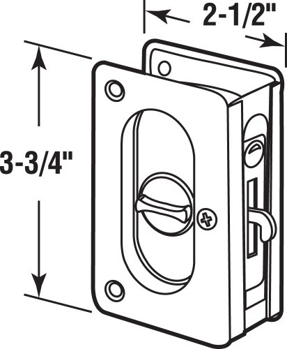 Prime-Line N 7368 Pocket Door Privacy Lock with Pull - Replace Old or Damaged Pocket Door Locks Quickly and Easily – Classic Bronze, 3-3/4” (Single Pack)