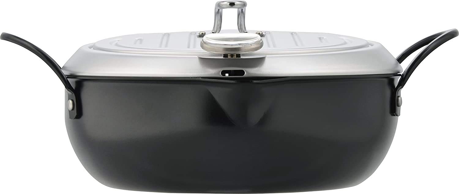 Wahei Freiz TM-9090 Tempura Pot, Imono Koji from Tsubamesanjo, 9.4 inches (24 cm), Iron Lid, Induction Compatible, Made in Japan