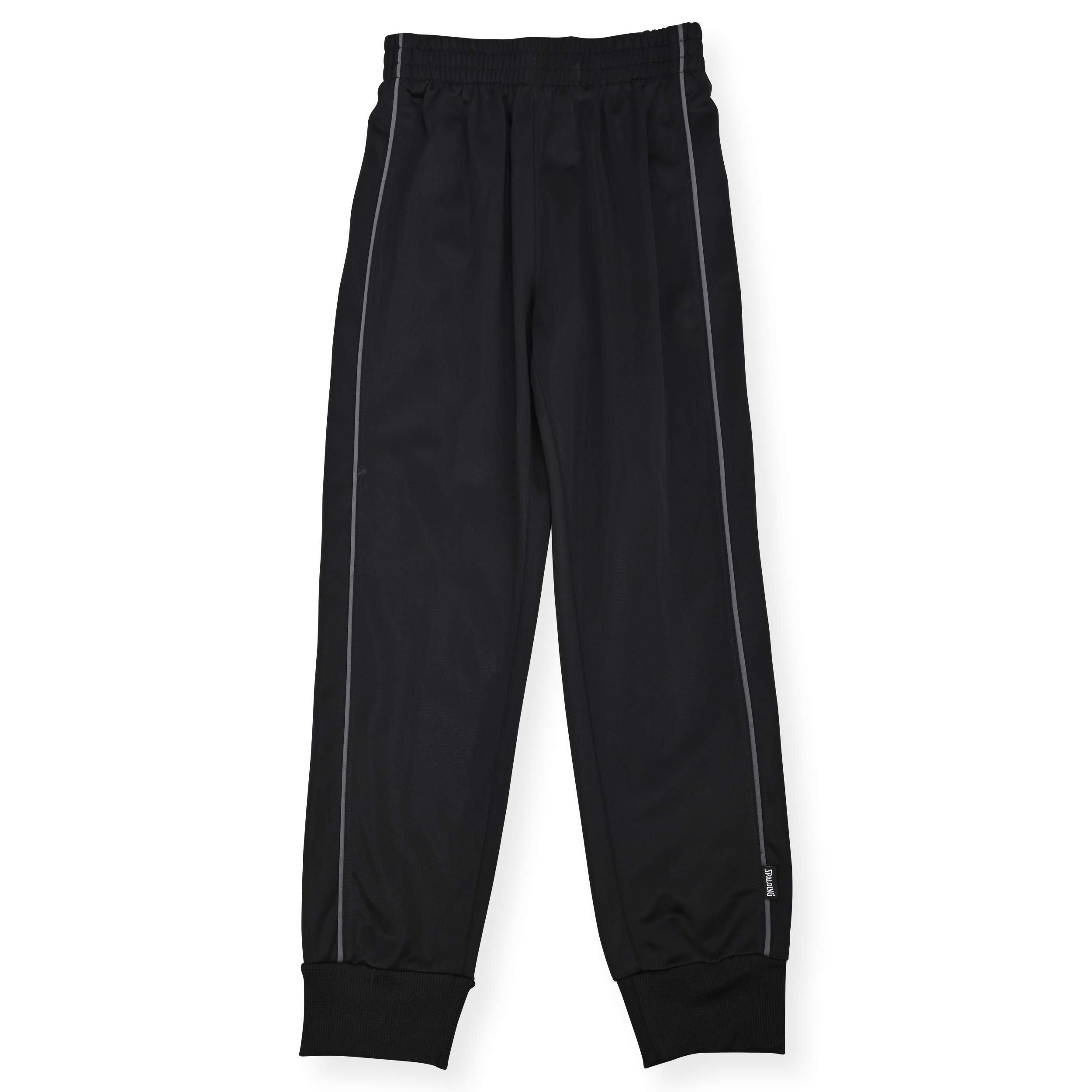 Spalding 2 Piece Kids and Teens Track Suit, Tricot Athletic Sweatsuit, Jacket and Pants Sports Set, 8 Years, Black