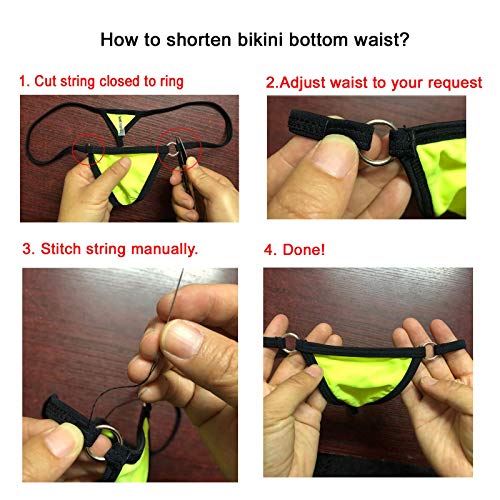 SHERRYLO Micro Bikini Extreme Thong Bottom Women Bathing Suits Beach Swimwear Black