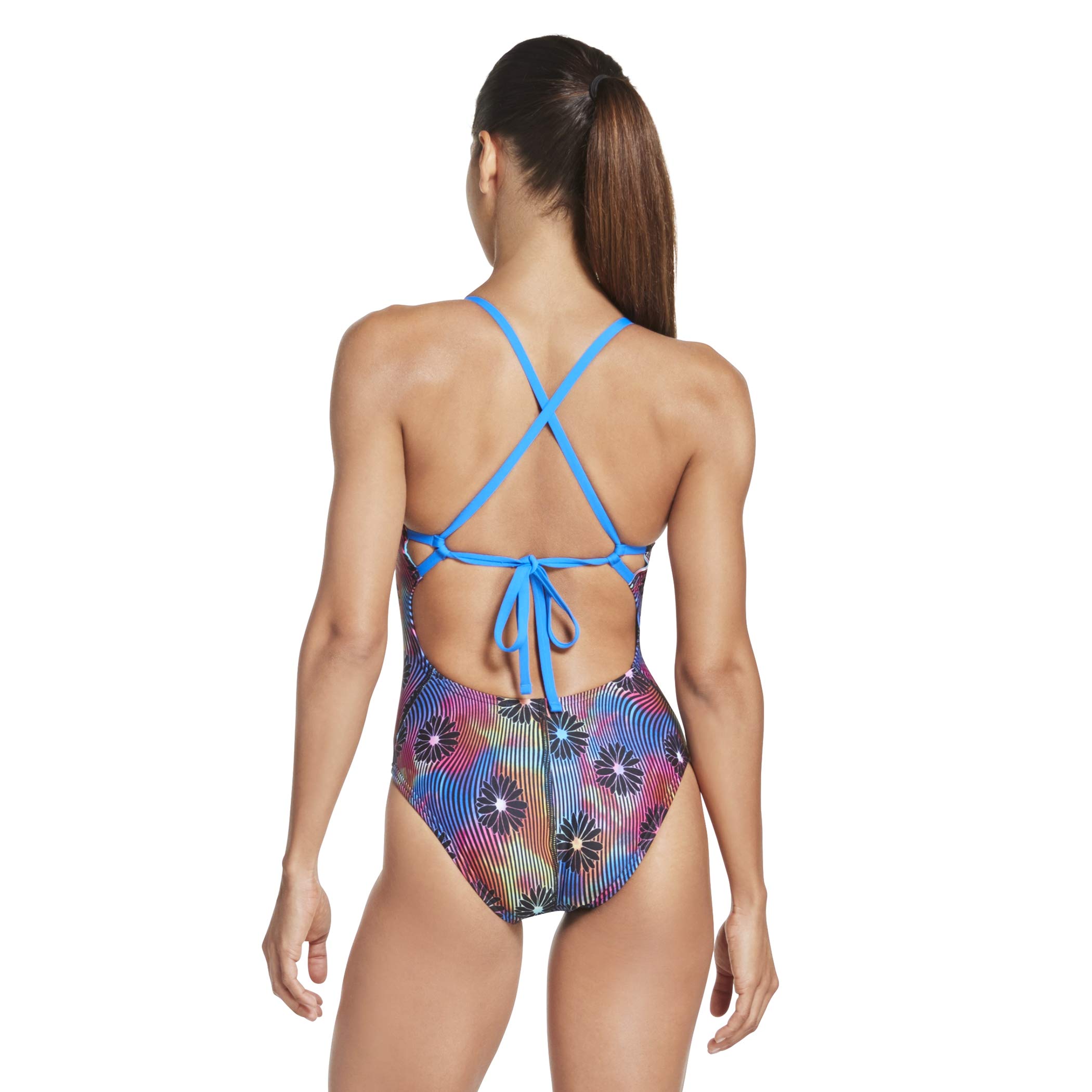 Speedo Women's Swimsuit One Piece Endurance Turnz Tie Back Printed
