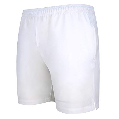 SAVALINO Sport Clothes Men's Tennis Shorts Material Wicks Sweat & Dries Fast S White