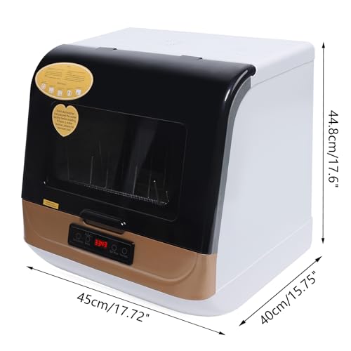 Portable Countertop Dishwasher, Mini Dishwasher,4 Washing Programs Deep Cleaning With Air Drying, 1200W Automatic Dishwashing Machine,Compact Countertop Dish Washer Dishes washing Cleaner Machine