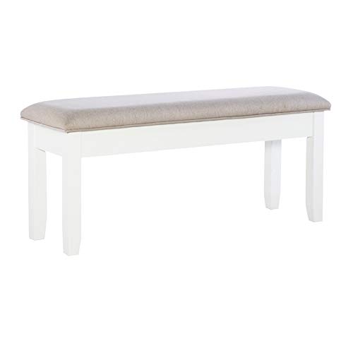 Powell Furniture Linon Jane Wood Dining Bench in Smokey White and Gray