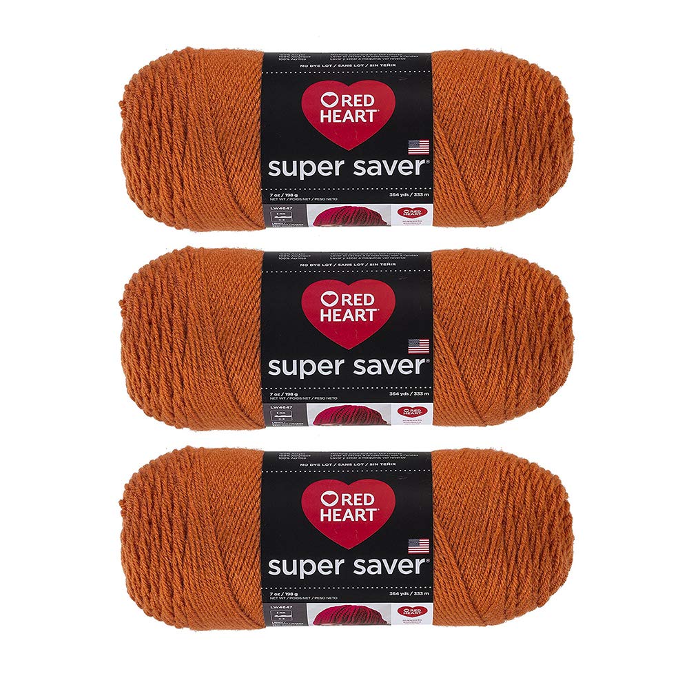 Red Heart Super Saver Yarn (3-Pack) Carrot E300-256