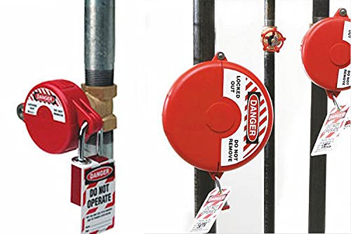 SAWISPHY Gate Valve Lockout with Safety Padlock for Water Spigot Faucet Locks Outdoor Petroleum Gas 1 to 2-1/2 Inch Lock Out Device 1 Pack