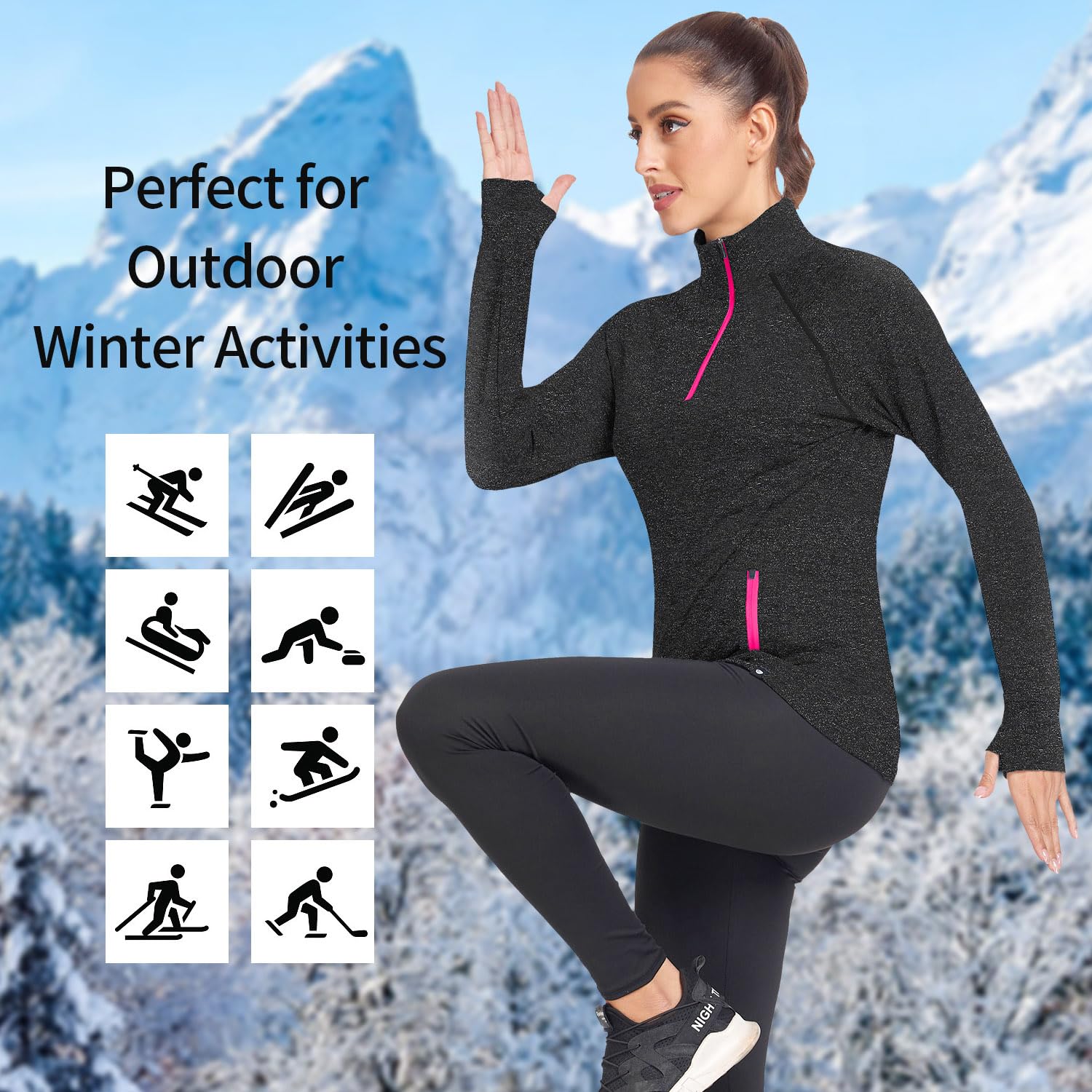 Women's Long Sleeve Hoodie Shirts Quick Dry Lightweight Hiking Outdoor Shirt Athletic Workout Tops(Blue, Medium)