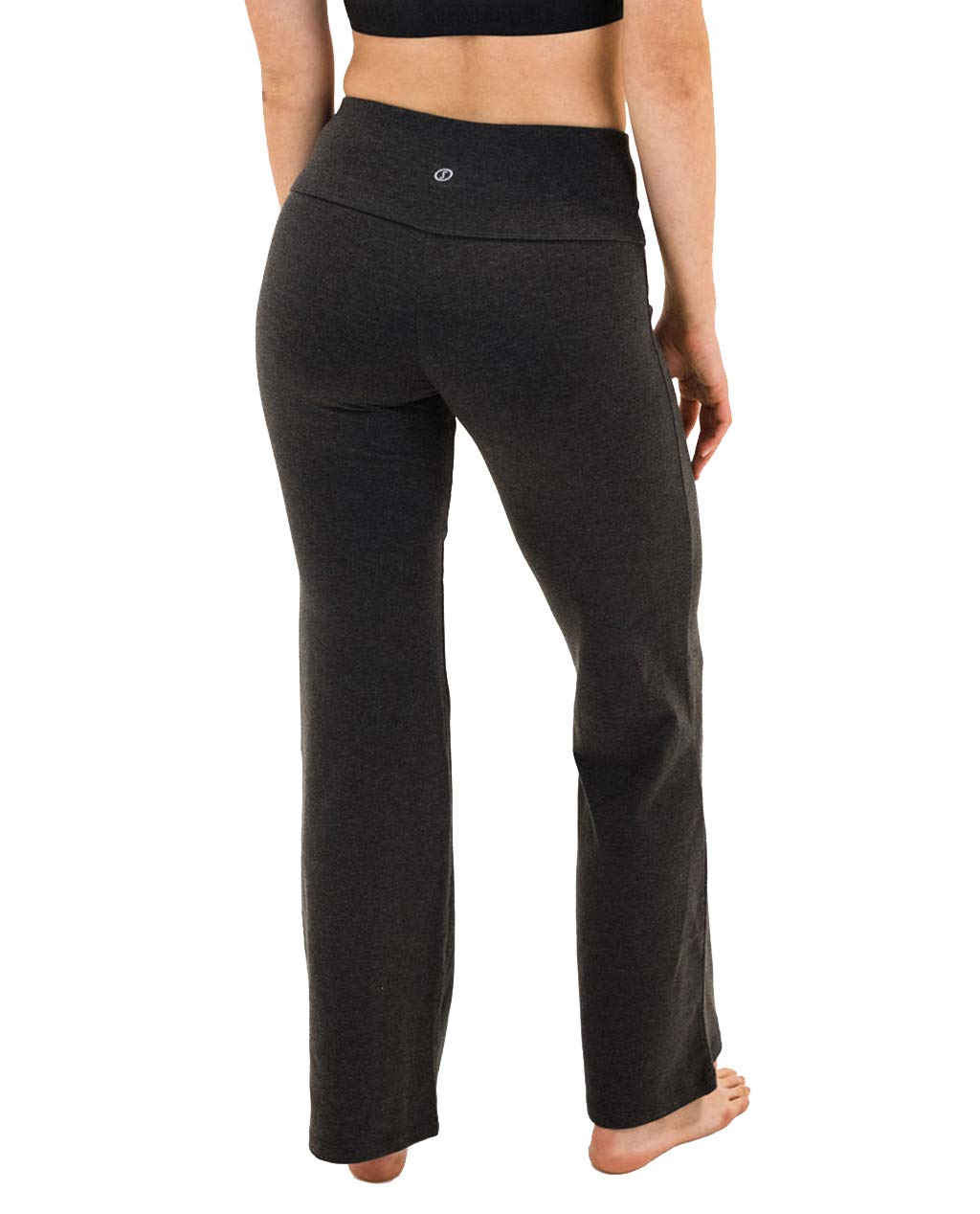 Spalding Women's Misses Activewear High Waisted Bootleg Yoga Pant, Charcoal Heather, S