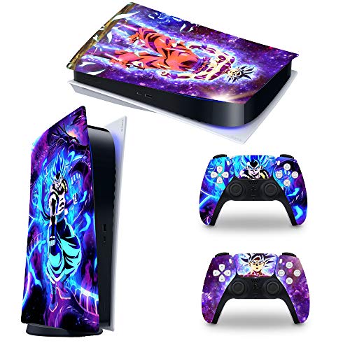 Super Saiyan - PS5 Digital Edition Skin Console and 2 Controller, Vinyl Decal Sticker Full Cover Protective